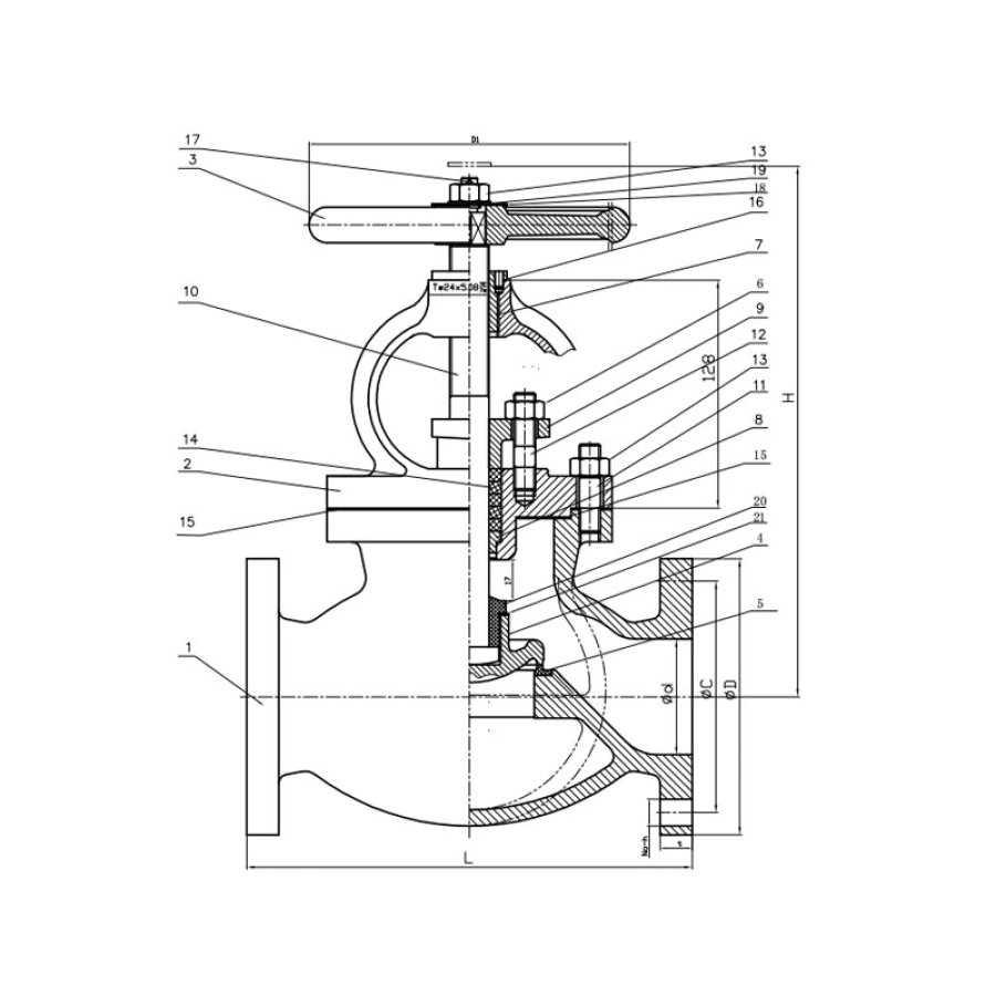 JIS F7313 20K Marine Cast Steel Globe Valve | High-Pressure Flow ...