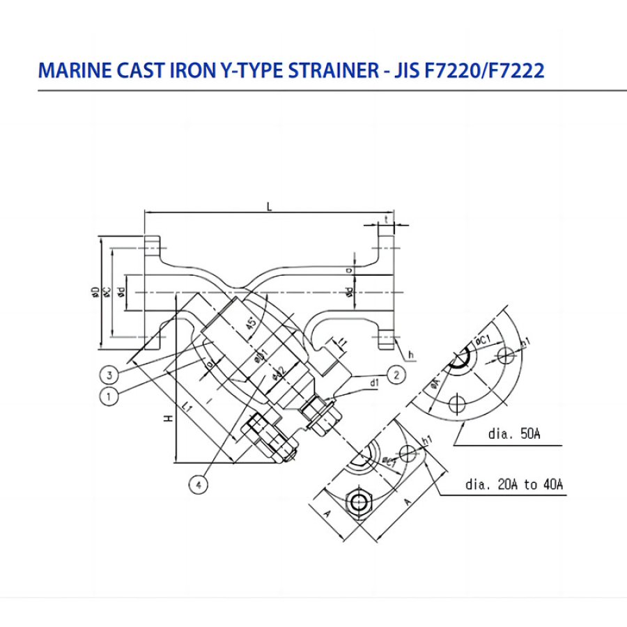 JIS F7220 Marine Cast Iron Y Strainer | Durable Filtration Solution for ...